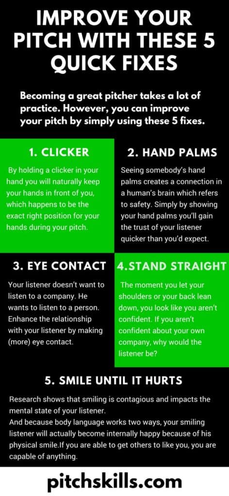 Improve Your Pitch With These 5 Quick Fixes [Infographic] - Pitch Skills